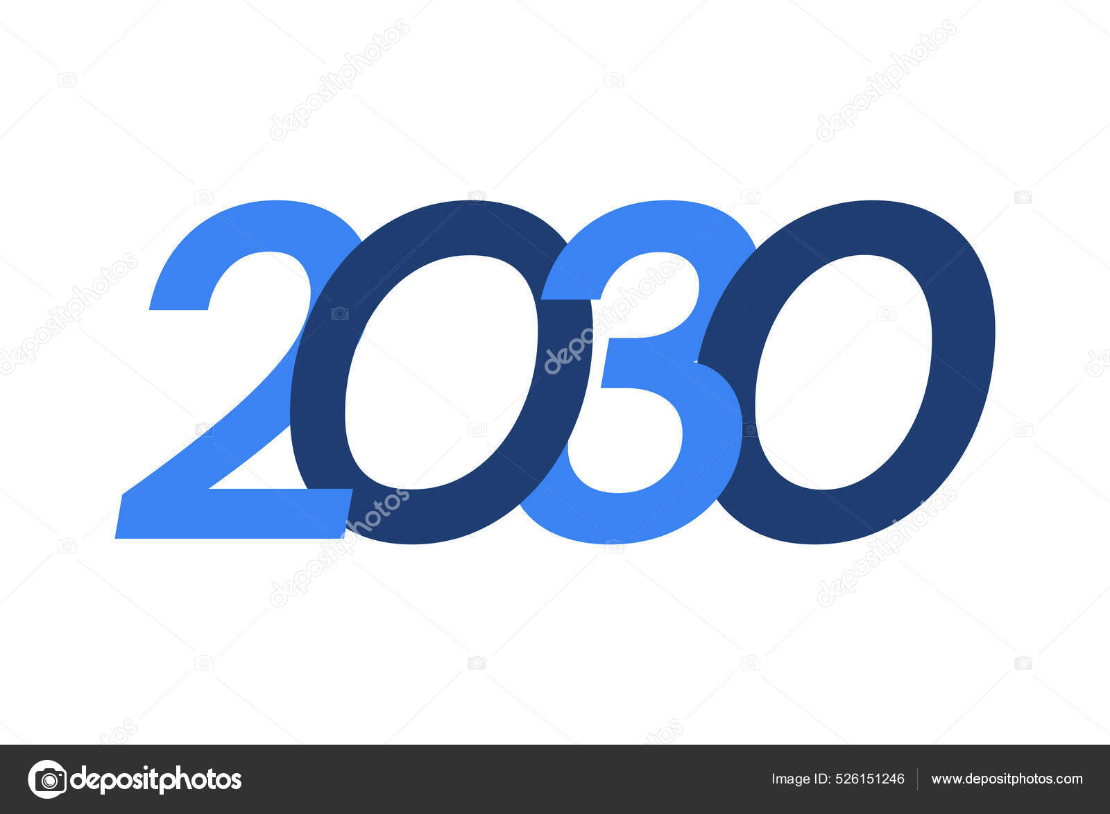 Número Diseño Imagen Logos 2030 Feliz Año Nuevo 2030 Diseño Vector de ...