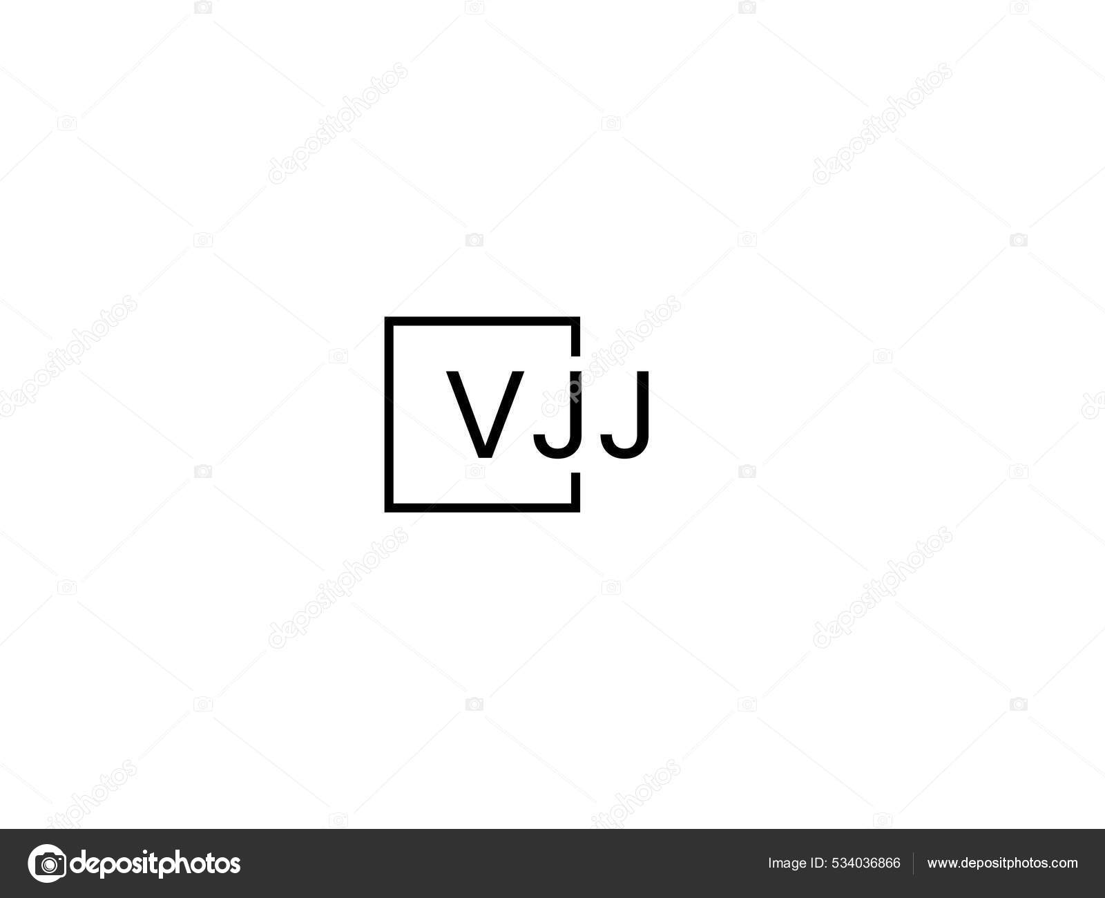 Diseño Del Logotipo Las Letras Vjj Sobre Fondo Blanco Vector de stock ...