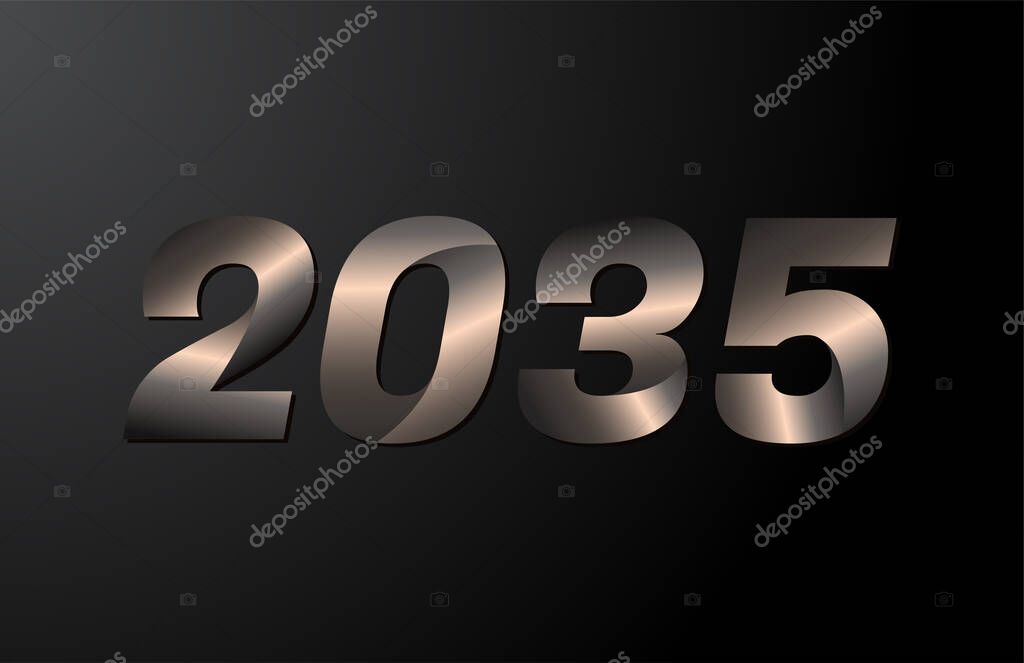 Logotipo de 2035 años, vector de año nuevo 2035 aislado sobre fondo ...