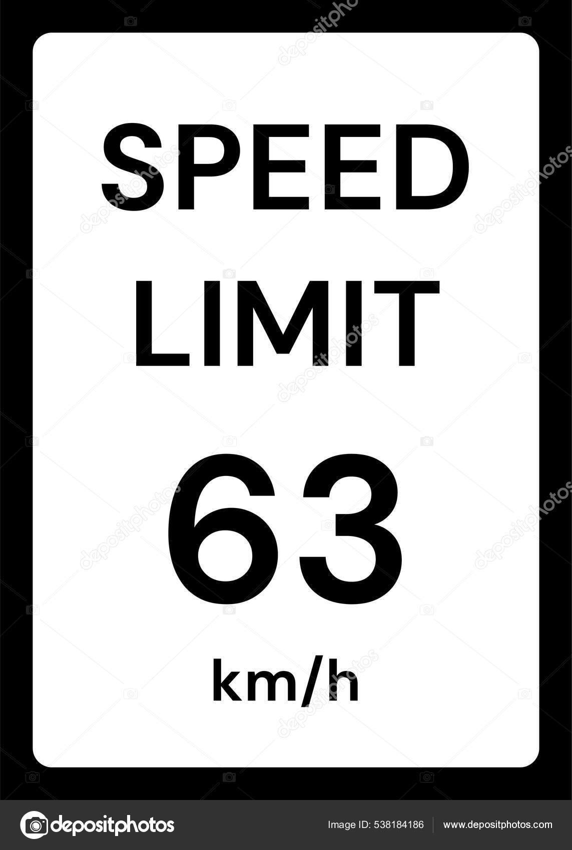 Speed Limit Kmh Traffic Sign White Background Stock Vector by ...