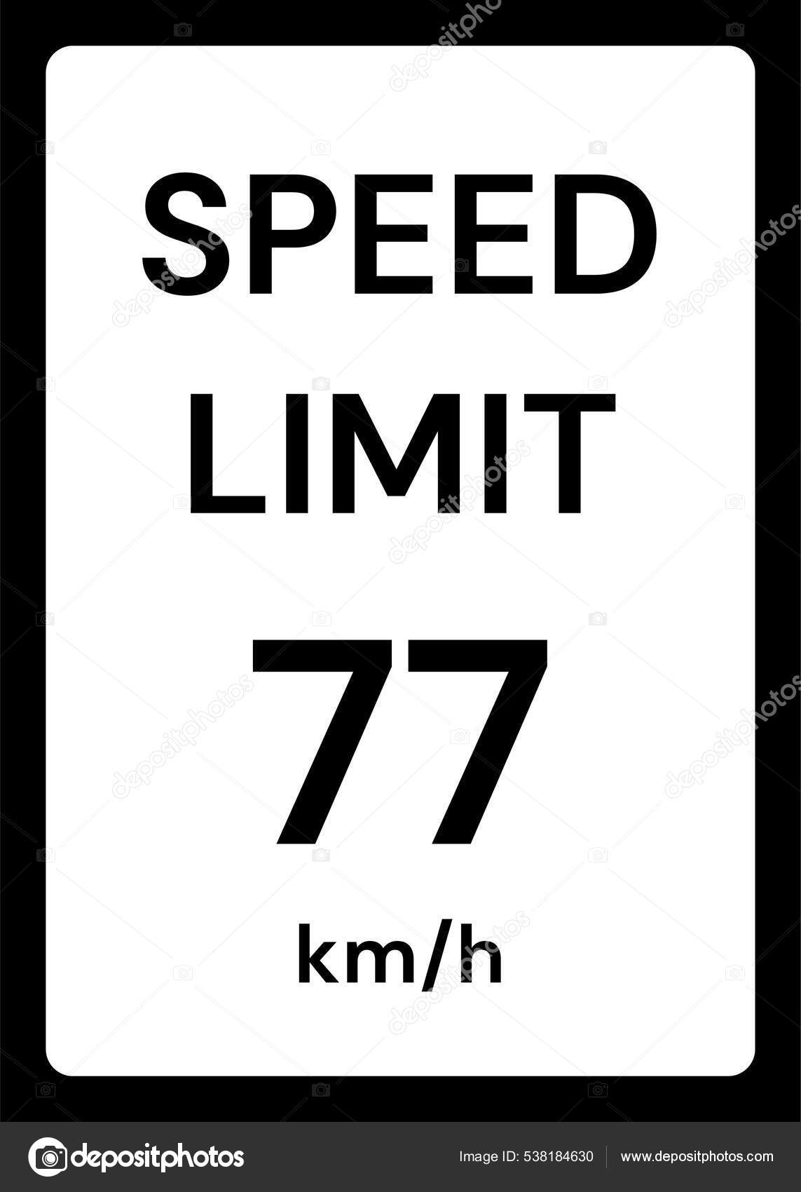 Speed Limit Kmh Traffic Sign White Background Stock Vector Image by ...