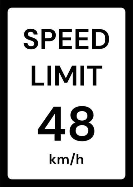 Speed Limit Kmh Traffic Sign White Background Stock Vector by ...