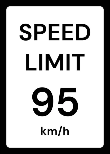 Speed Limit Kmh Traffic Sign White Background Stock Vector by ...