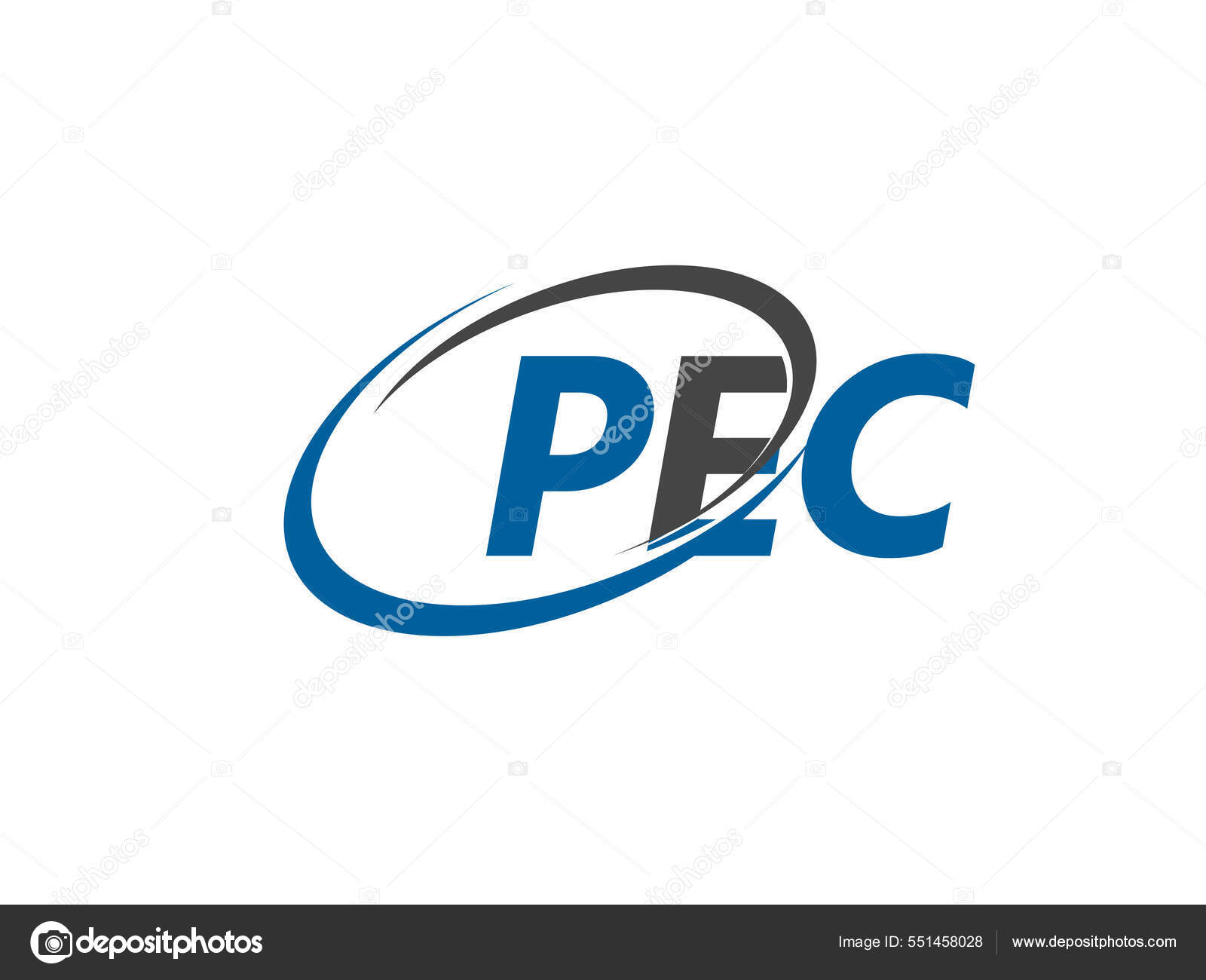 Pec Letter Creative Modern Elegant Swoosh Logo Design Stock Vector by ...