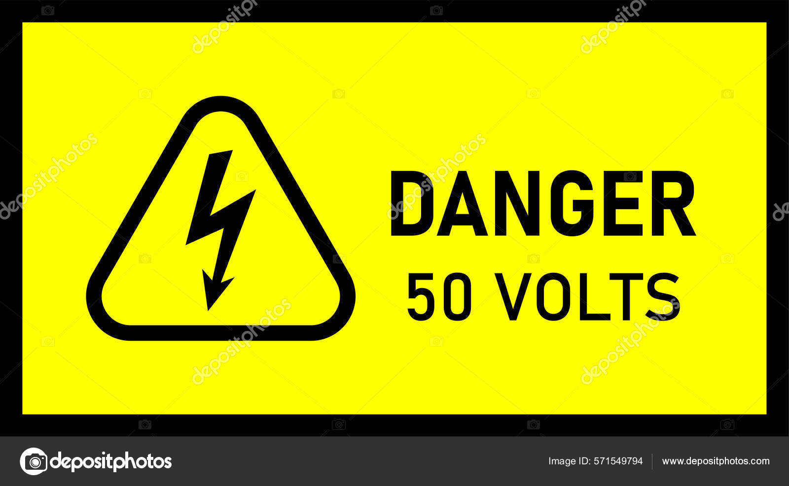 Danger Volts Hazard Warning Signs Vector Stock Vector Image by ...