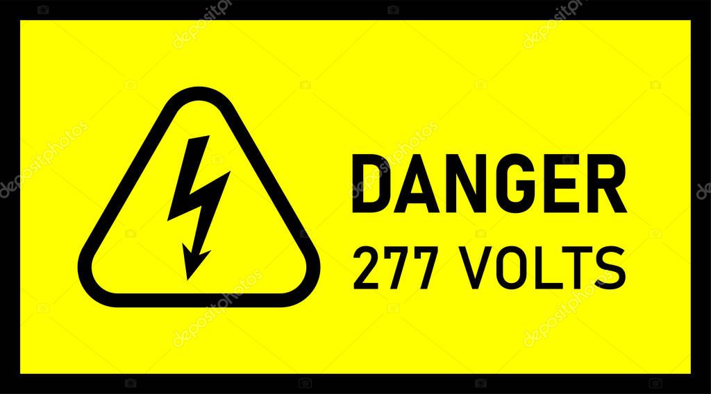 Peligro 277 Voltios Peligro Se ales de advertencia vector 2024