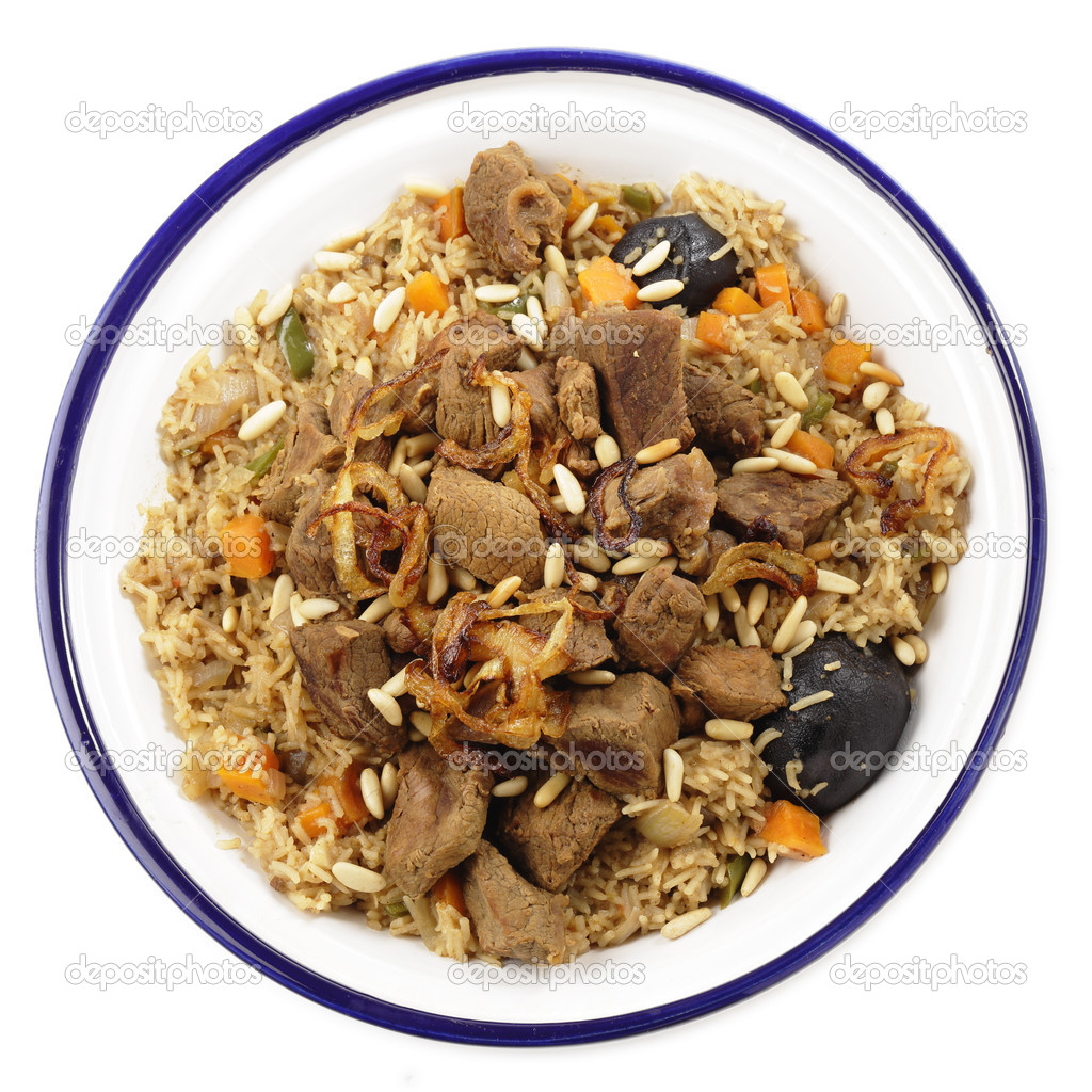 Saudi meat kabsa from above Stock Photo by ©Paul_Cowan 37005781