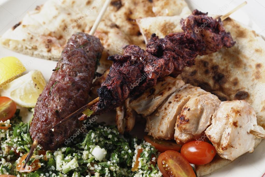 Middle Eastern barbecue meal — Stock Photo © Paul_Cowan #41091305