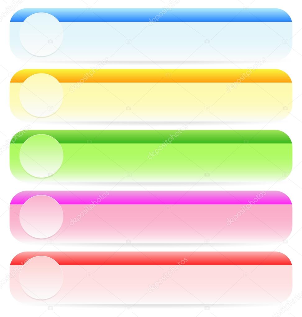 Light, Bright buttons, banner shapes with circles. Abstract design ...