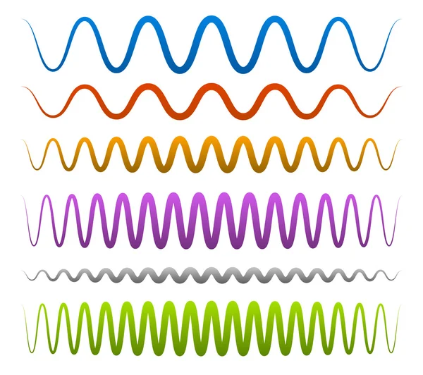 Wavy, billow (zigzag) line element set. Lines with waving effect Stock ...