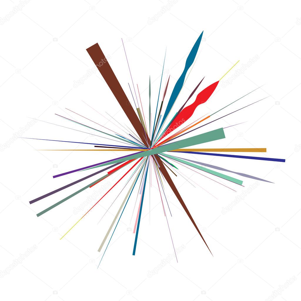 Líneas radiales, radiantes, rayas elemento circular abstracto. Rayos ...