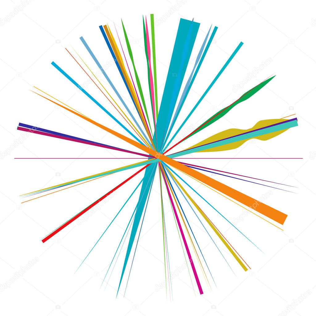 Líneas radiales, radiantes, rayas elemento circular abstracto. Rayos ...