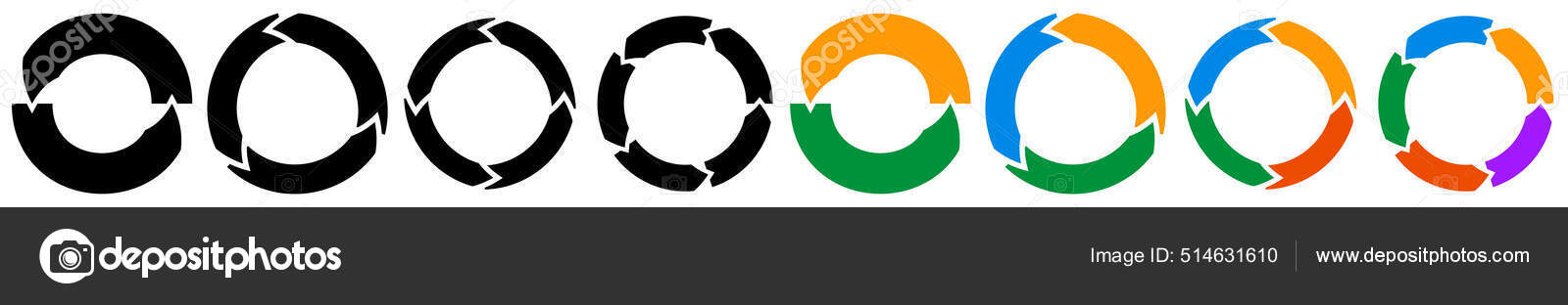 Circular Arrows Steps Stages Phases Concepts Cyclic Cycle Circle Arrow ...