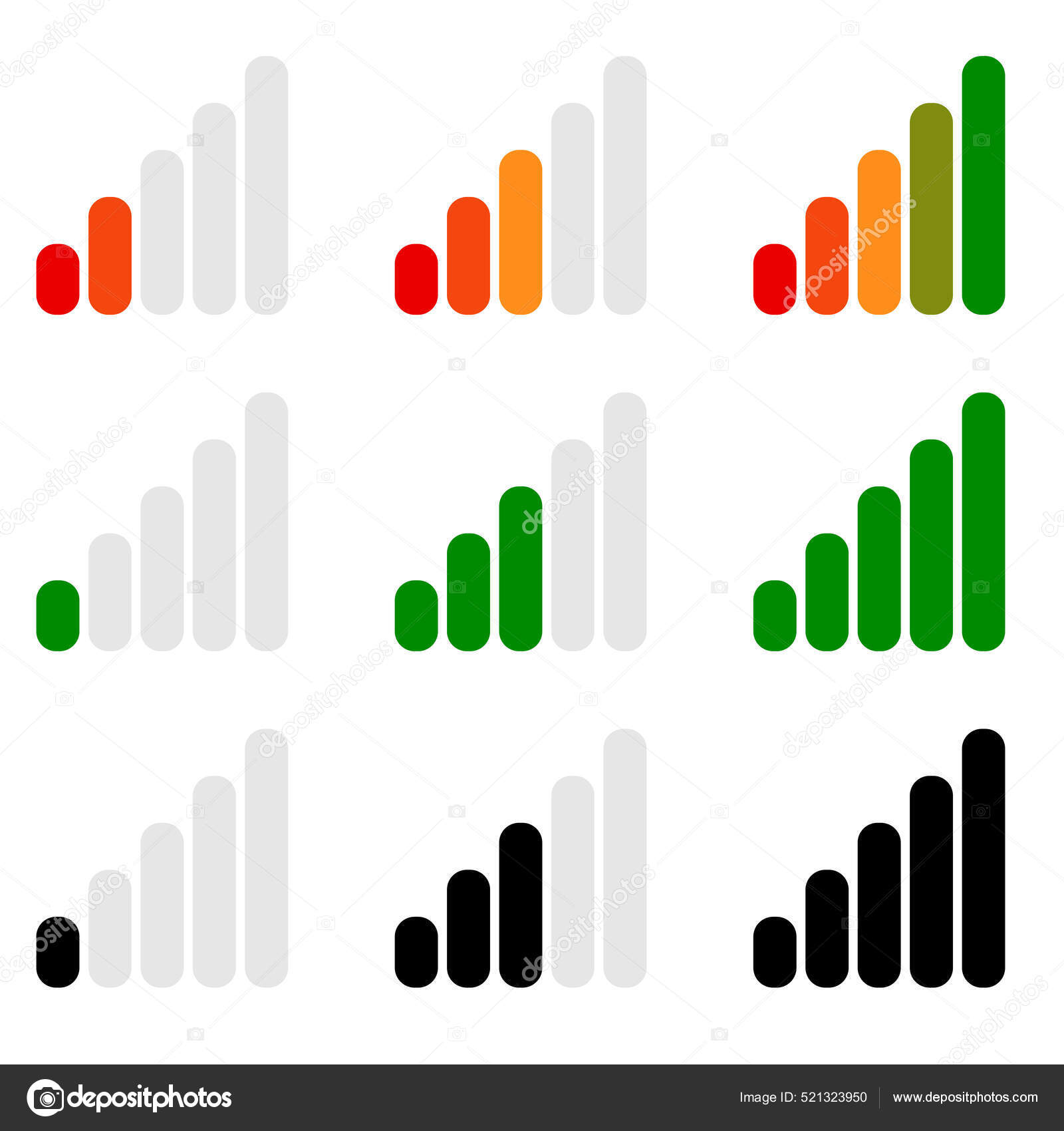 Level Icono Del Indicador Progreso Medidor Medidor Símbolo Vara Medir ...