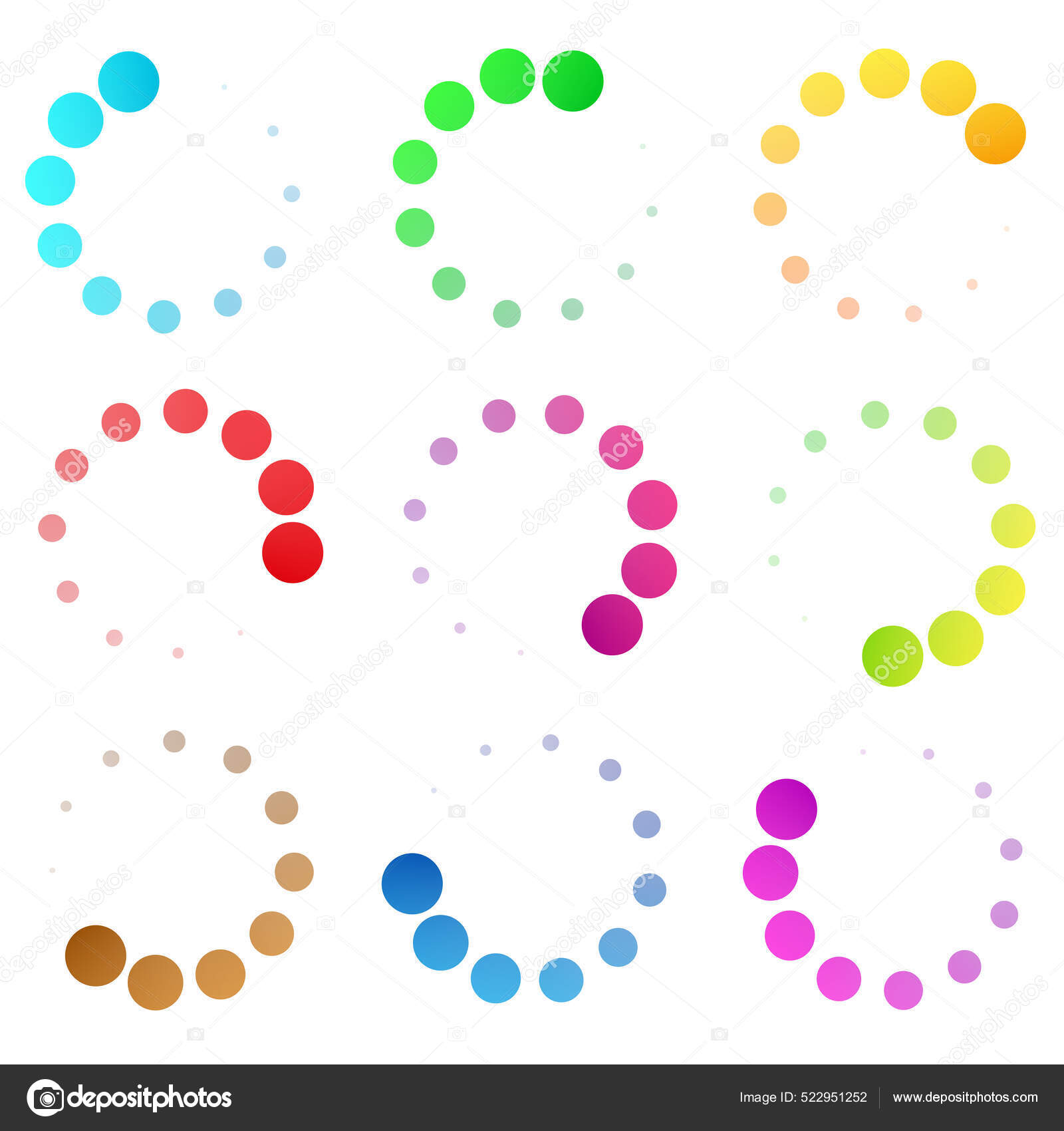 Progress Steps Phases Indicator Preloader Buffer Shape Circle Circular Loading Stock Vector by ...