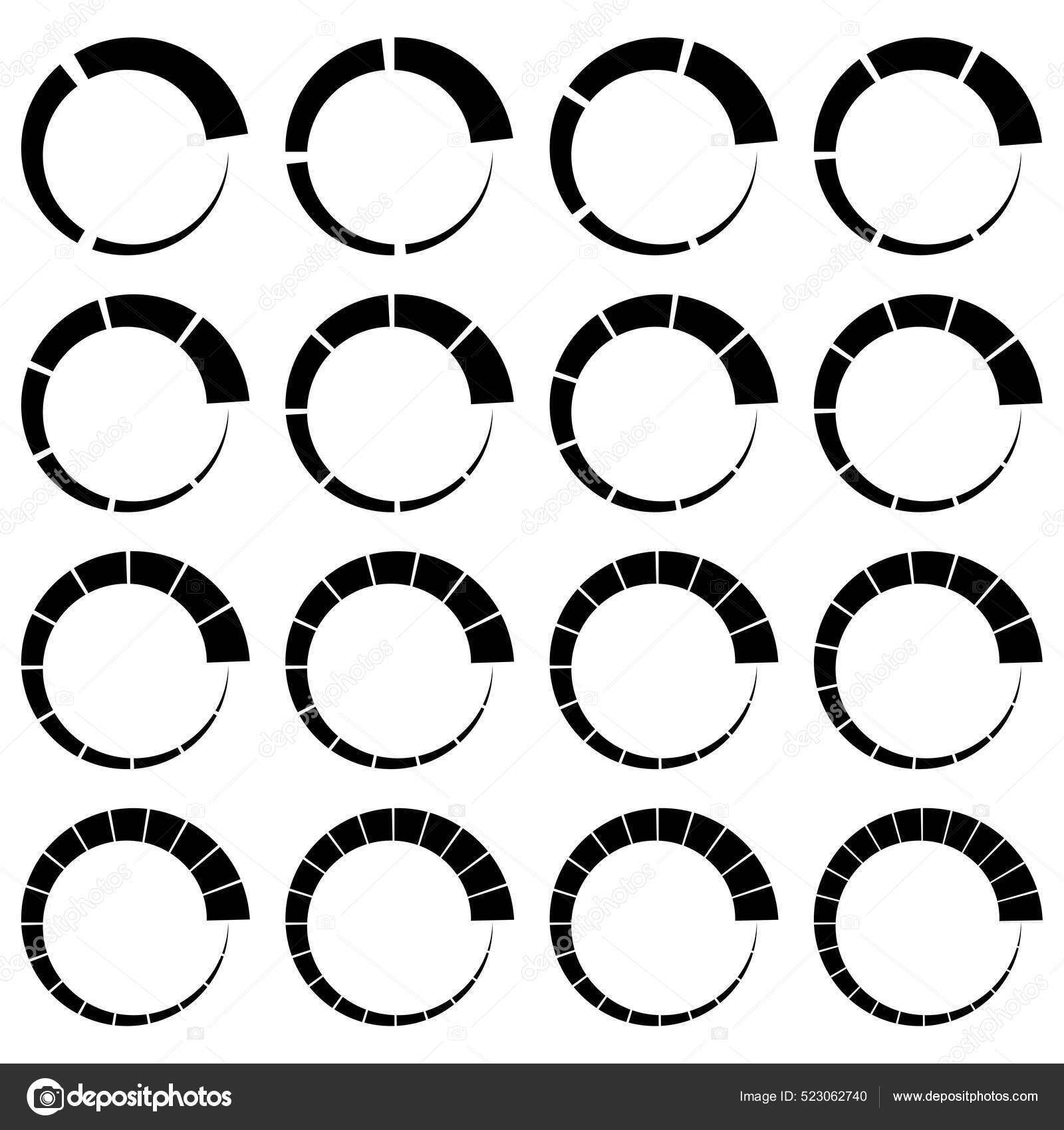 Segmented Divided Circles Parts Sections Pie Chart Pie Graph ...