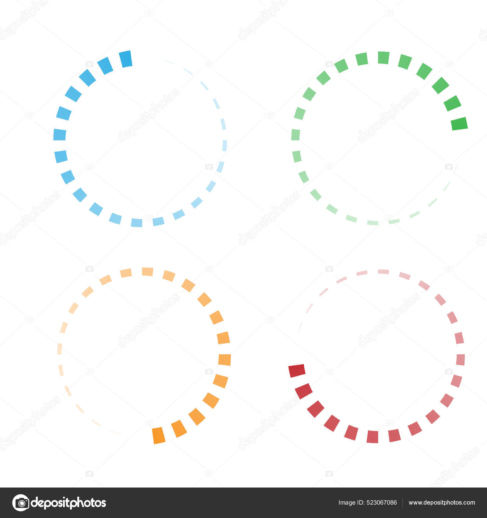 Progress Steps Phases Indicator Preloader Buffer Shape Circle Circular Loading Stock Vector by ...