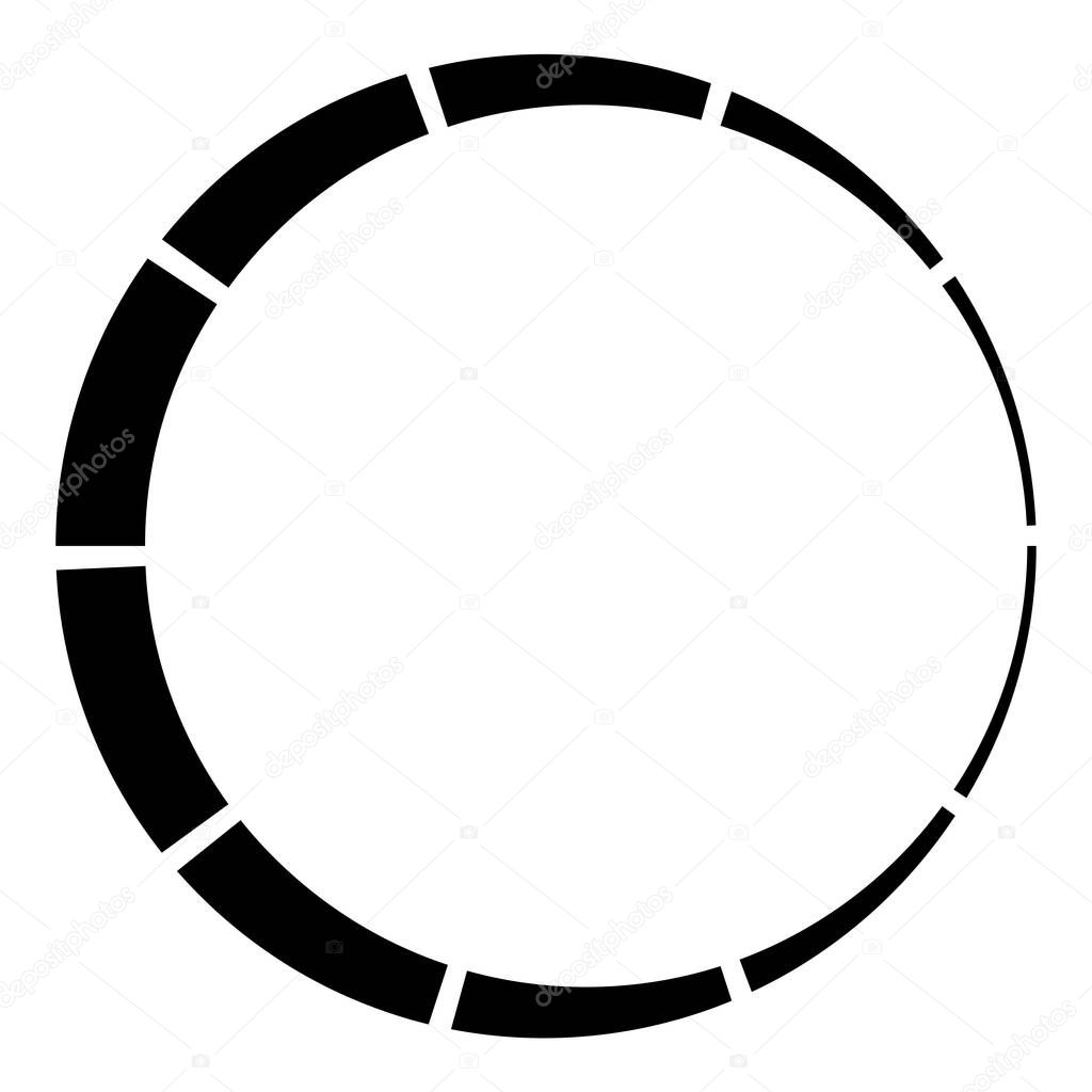 10 parte, sección segmentada círculo. Elemento geométrico circular de ...