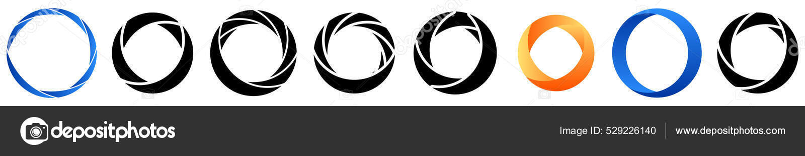 Circular Abstract Graphic Segmented Circle Icon Design Cyclical Spiral ...