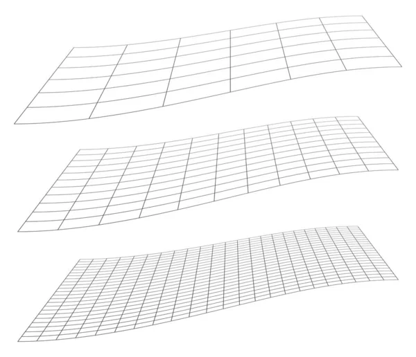 Graticule grid, mesh plane with deform, distorsion effect. Reticular ...