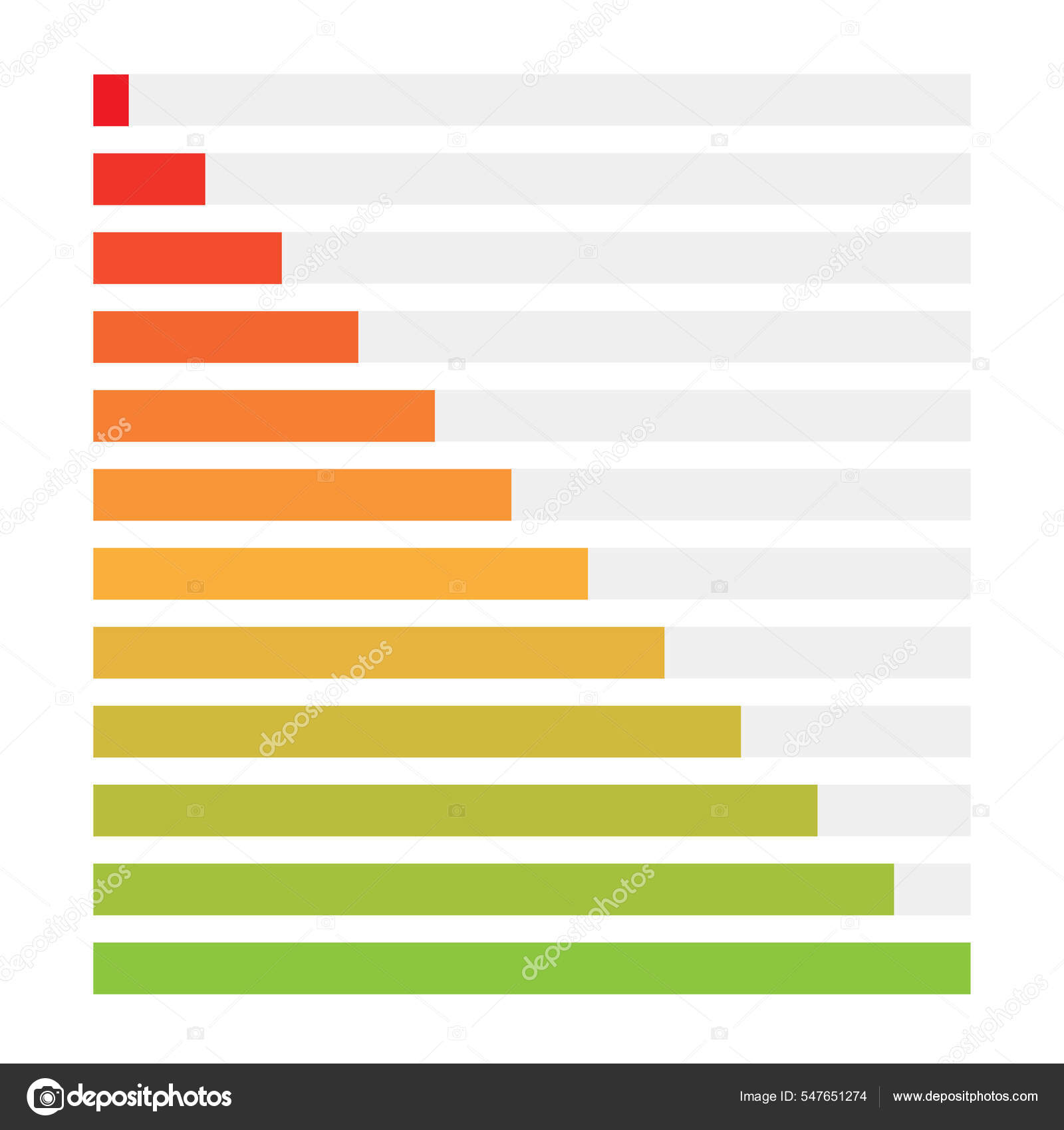 Progress Bar Steps Phases Level Indicator Yardstick Meter Rank Grade ...