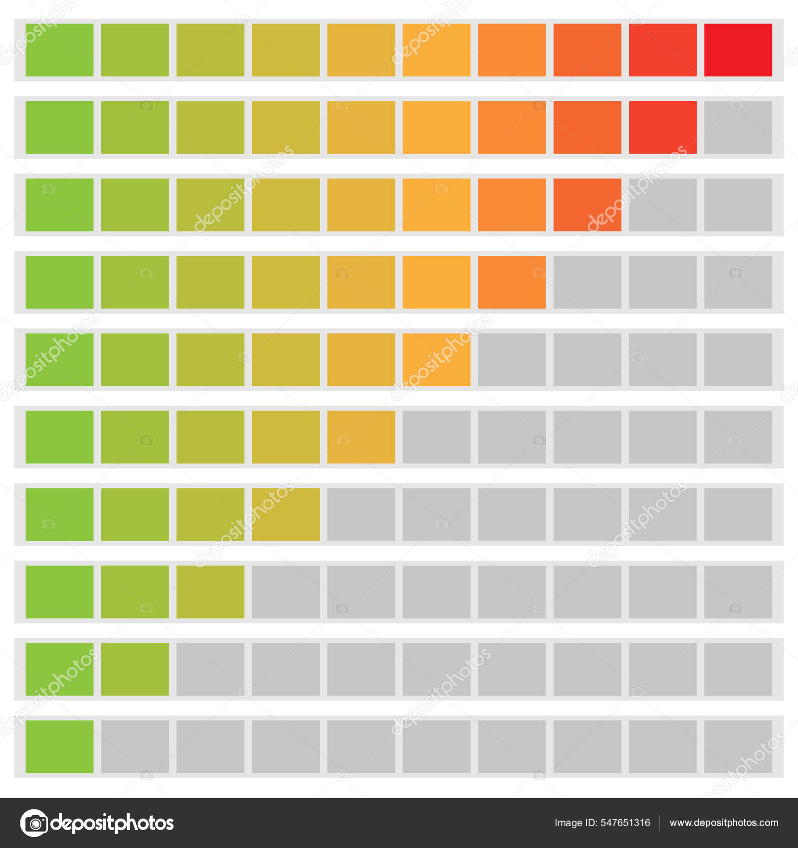 Progress Bar Steps Phases Level Indicator Yardstick Meter Rank Grade ...