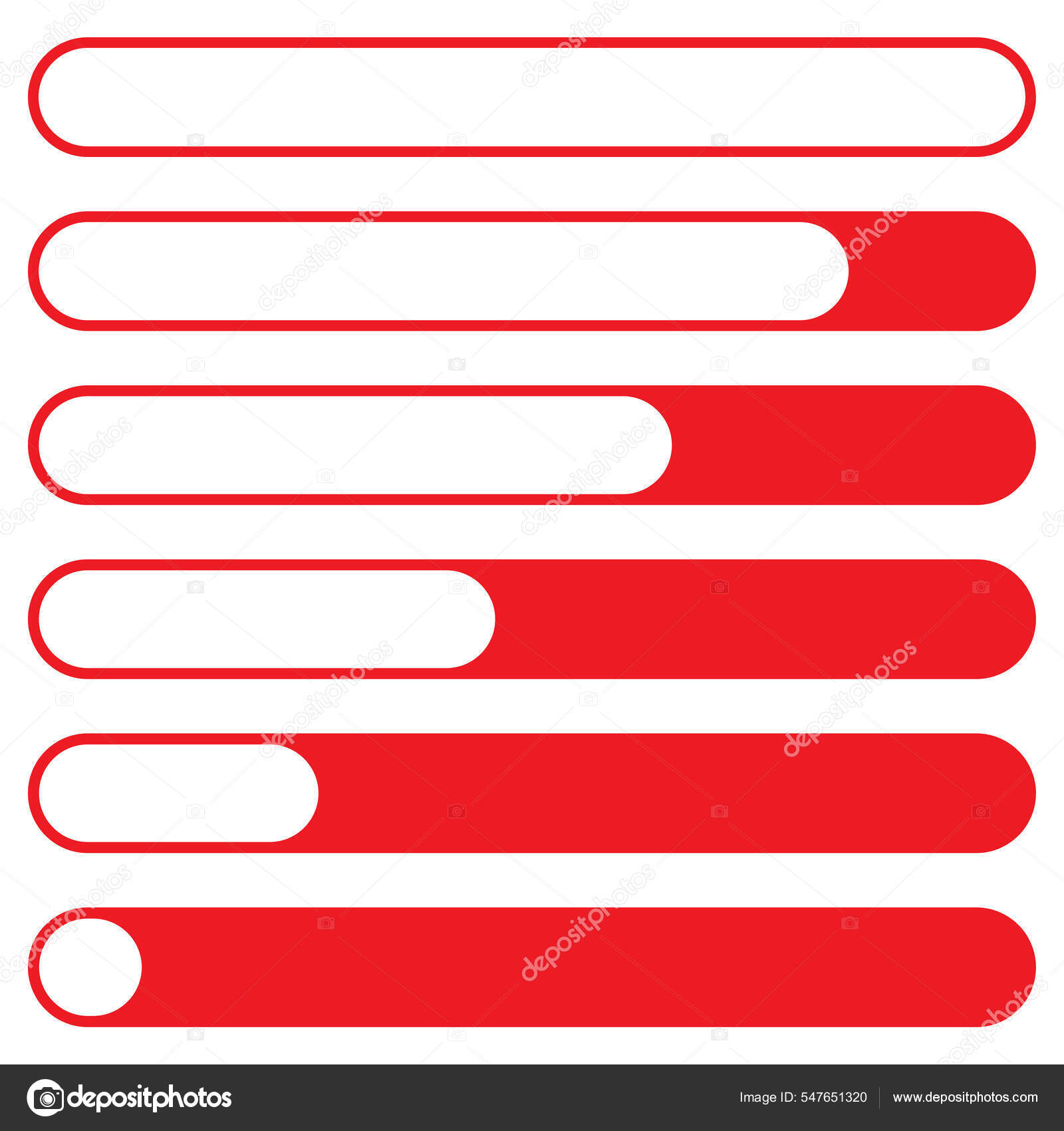 Progress Bar Steps Phases Level Indicator Yardstick Meter Rank Grade ...