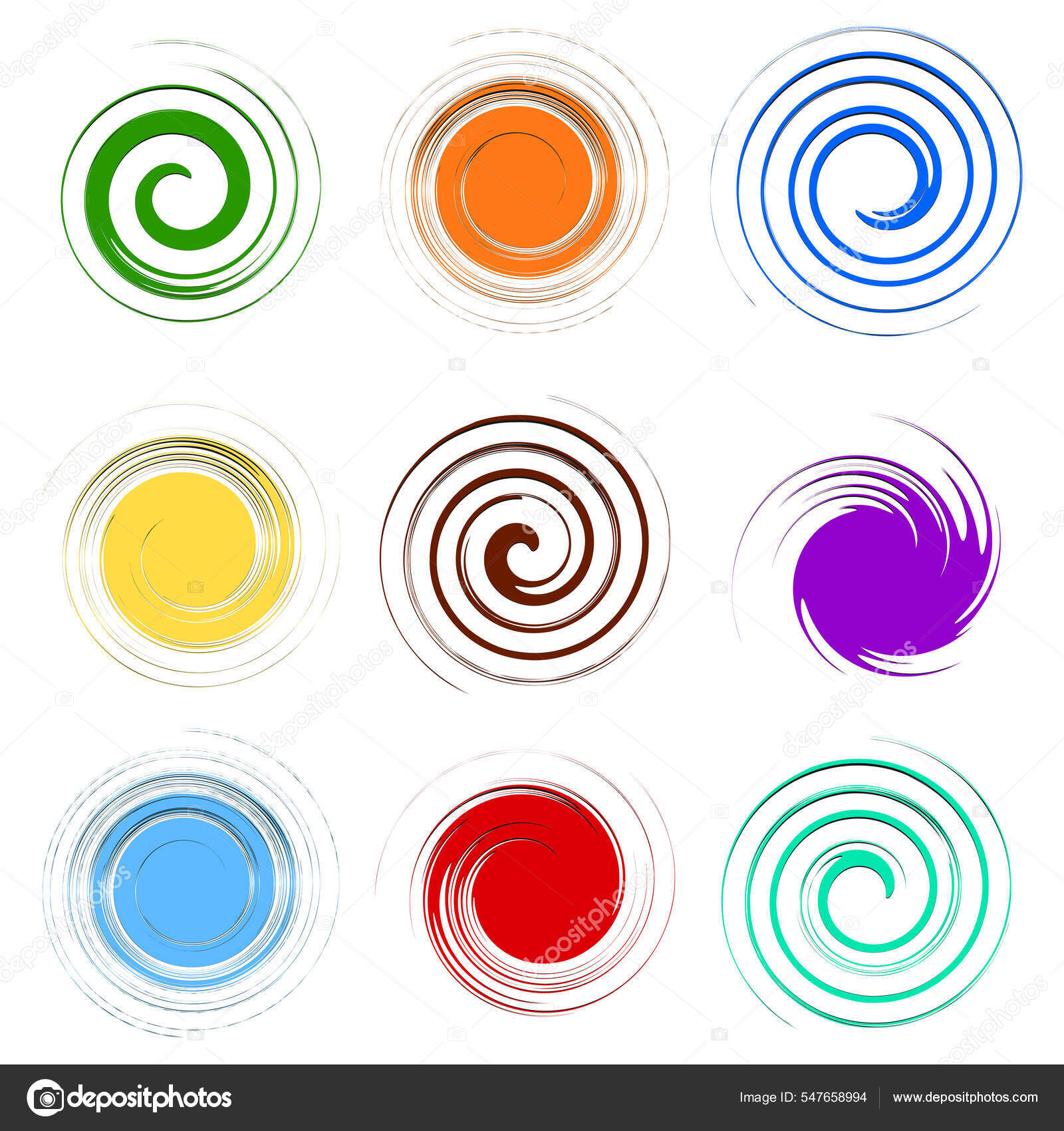 Swirl Twirl Spiral Vortex Shape Circular Radial Lines Element Rotation ...