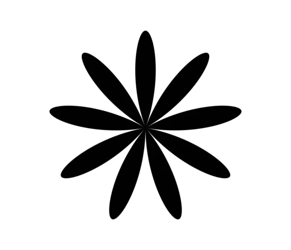 Simple Flower Shapes Petals Silhouette Stock Vector Illustration Clip ...