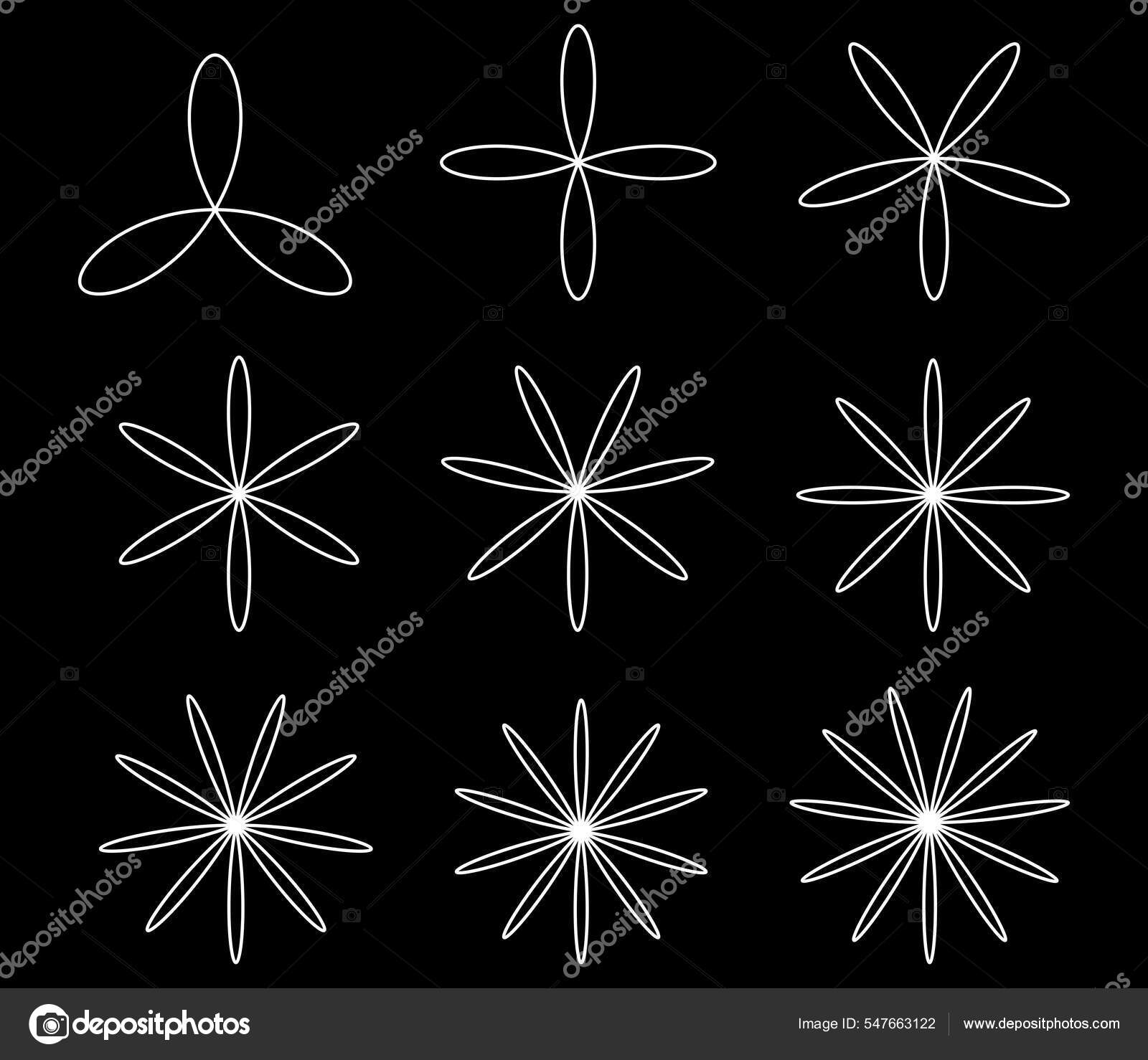 Simple Flower Shapes Petals Silhouette Stock Vector Illustration Clip ...