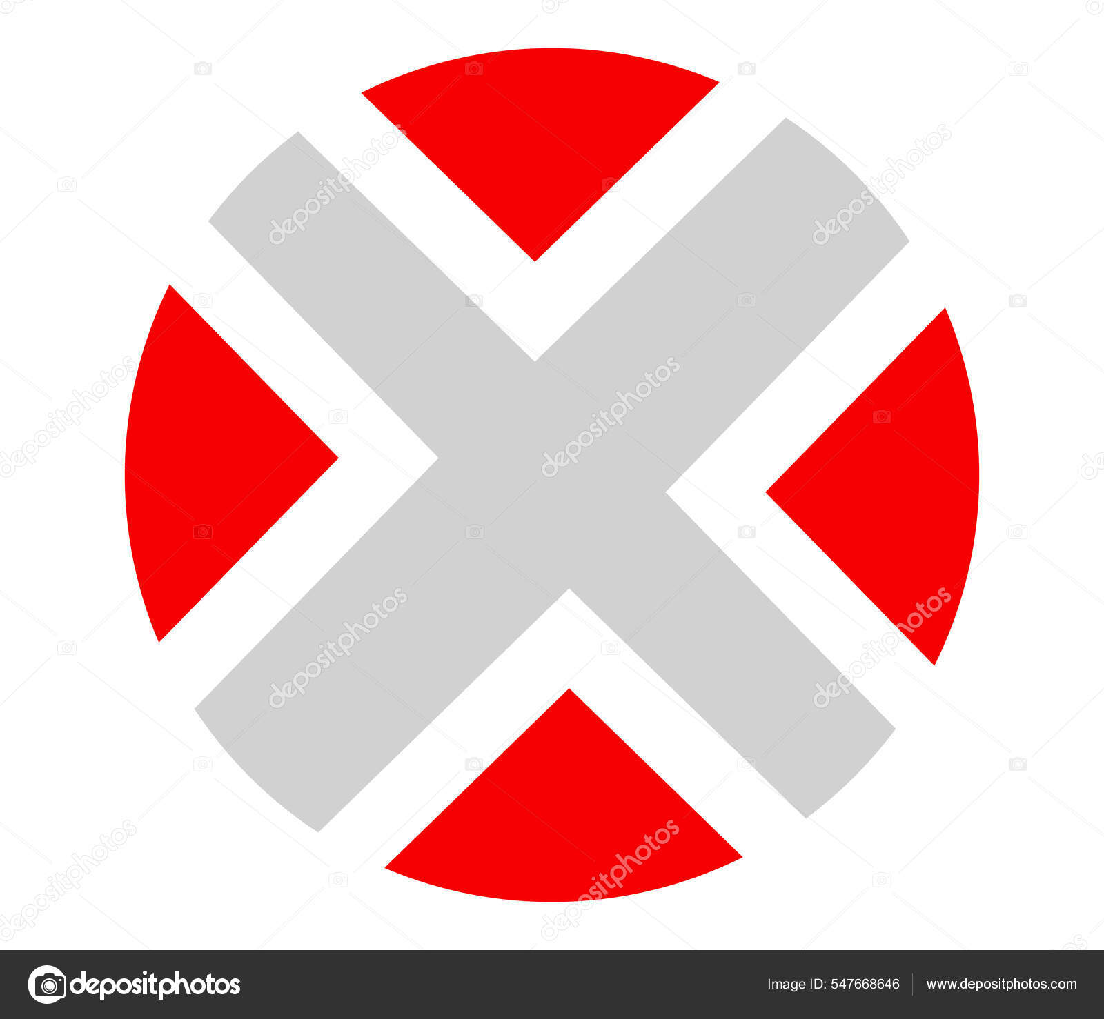 Red Sign Shape Letter Crosshair Target Mark Reticle Concept Icon Stock ...