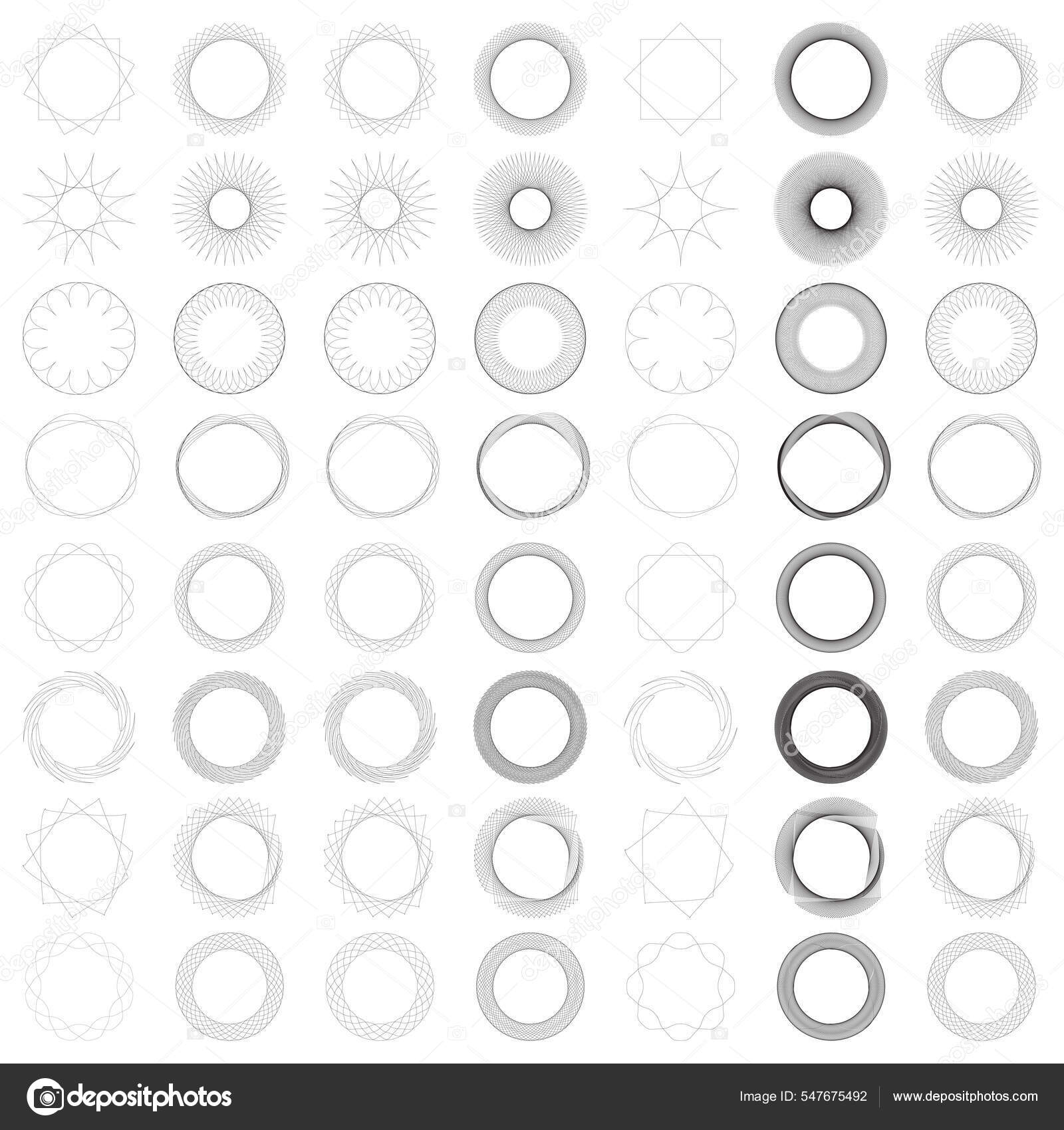 Geometric Circular Abstract Motif Icon Symbol Radial Radiating Design ...