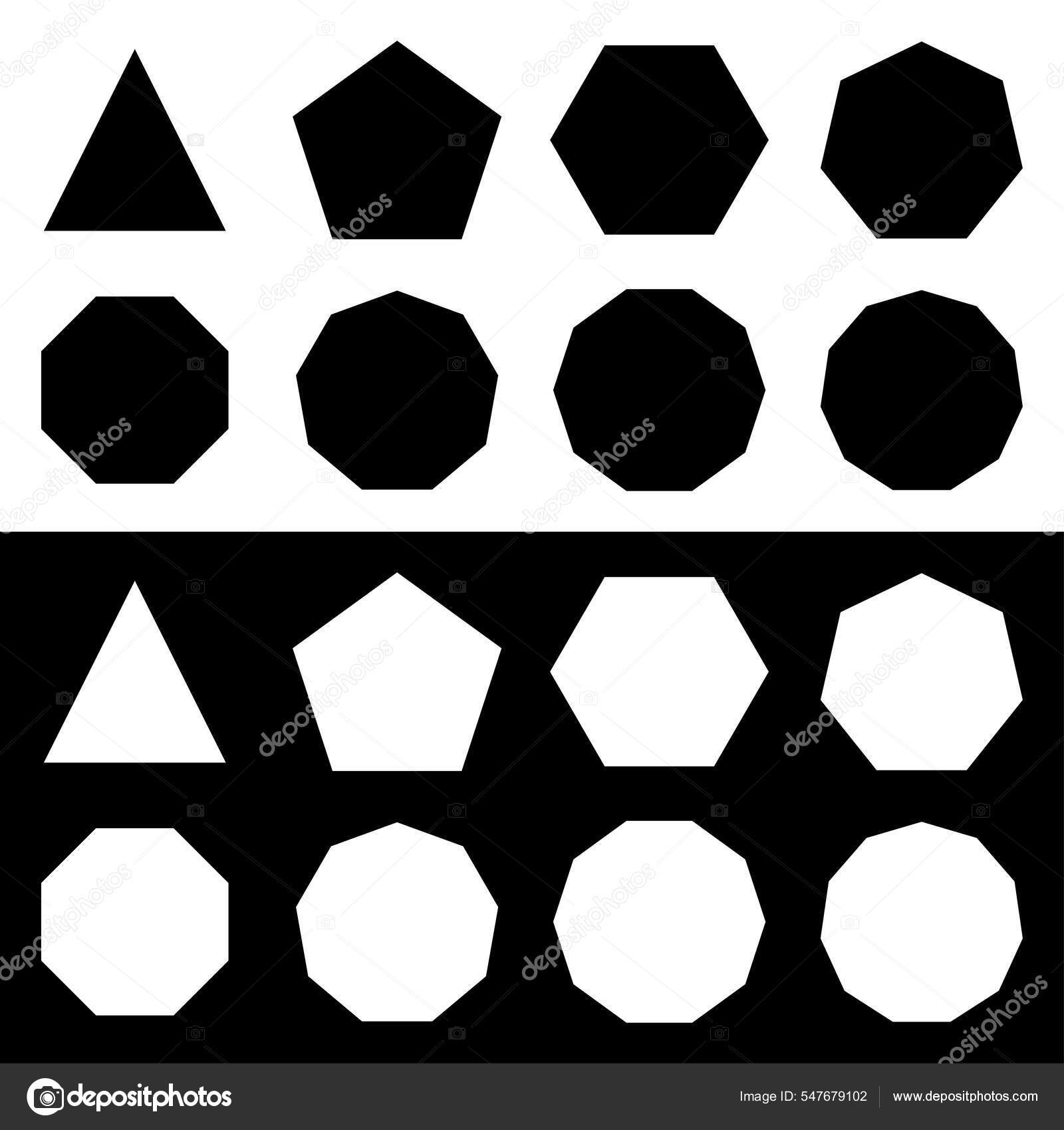 Bentuk Dasar Poligon Mengatur Elemen Gambar Vektor Stok Grafis Clip ...
