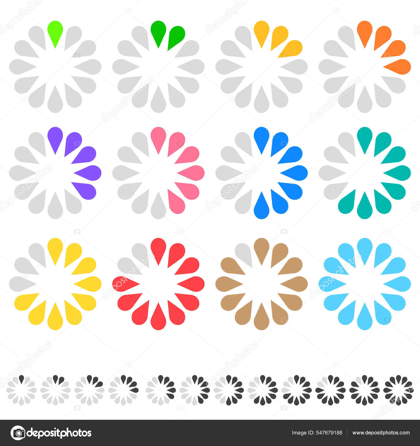 Circular Progress Level Indicators Stock Vector Illustration Clip Art ...