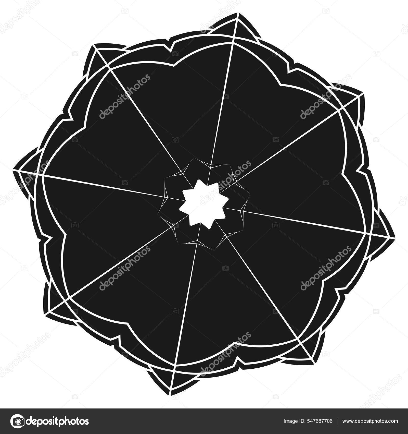 Sacred Geometry Lotus Floral Flower Motif Icon Geometric Circular ...