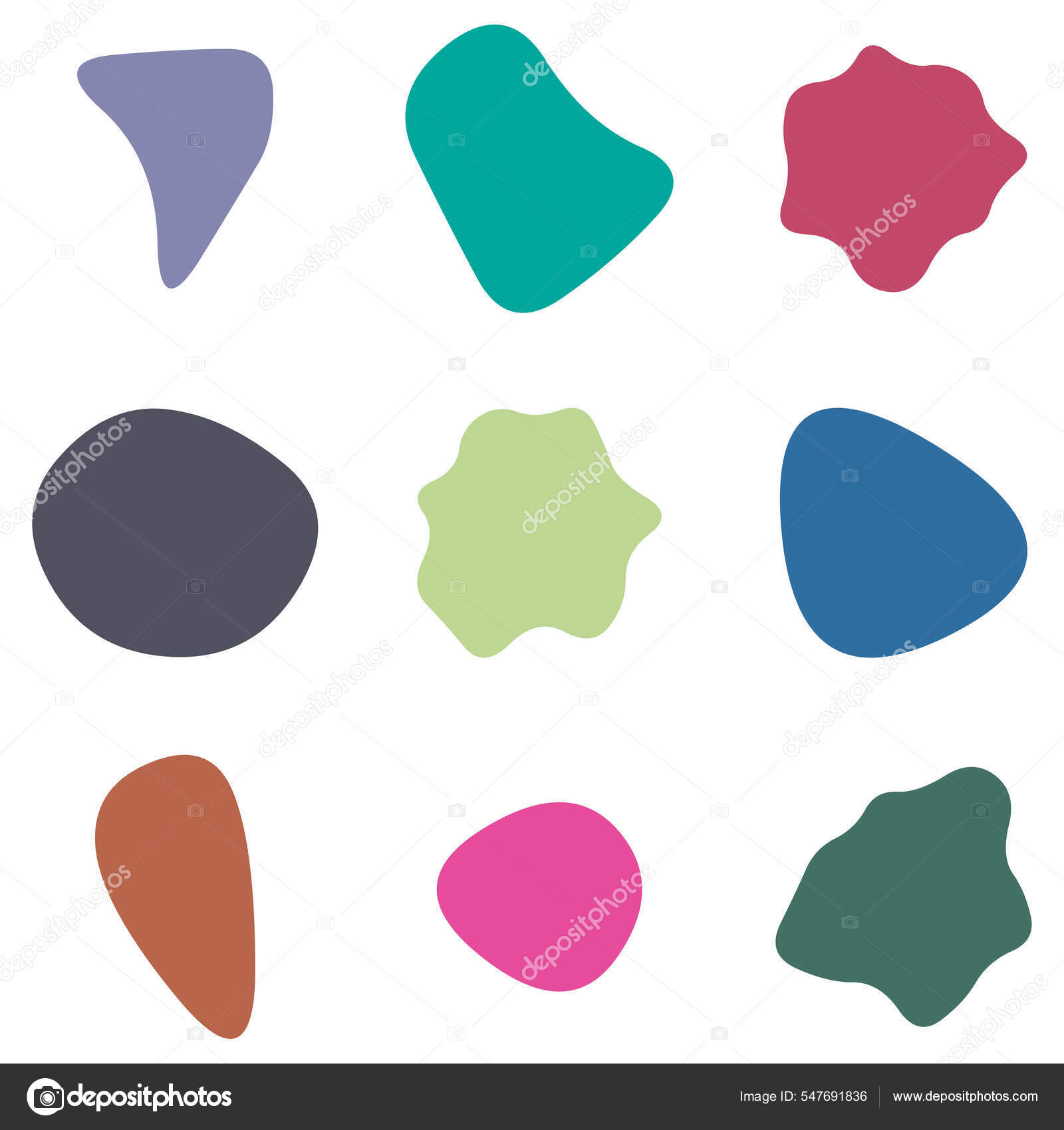 Random Blotch Inkblot Organic Blob Blot Speck Shape Splat Fleck Stock ...