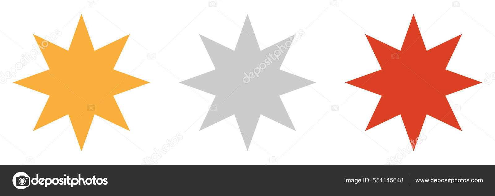 Gold Silver Bronze Award Reward Star Icon Symbol Stock Vector Stock ...
