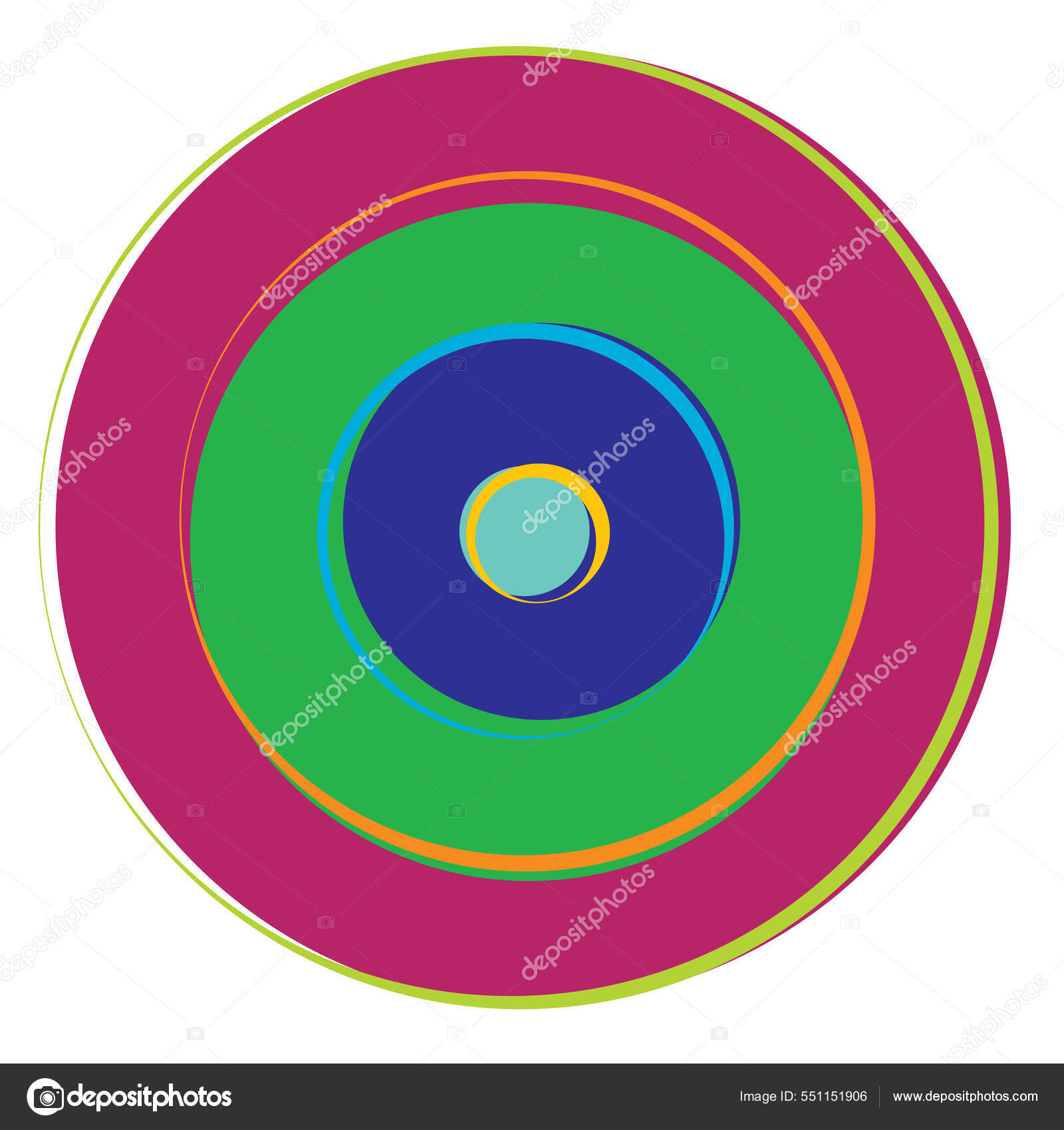 Random Colorful Concentric Circles Rings Stock Vector by ©vectorguy ...