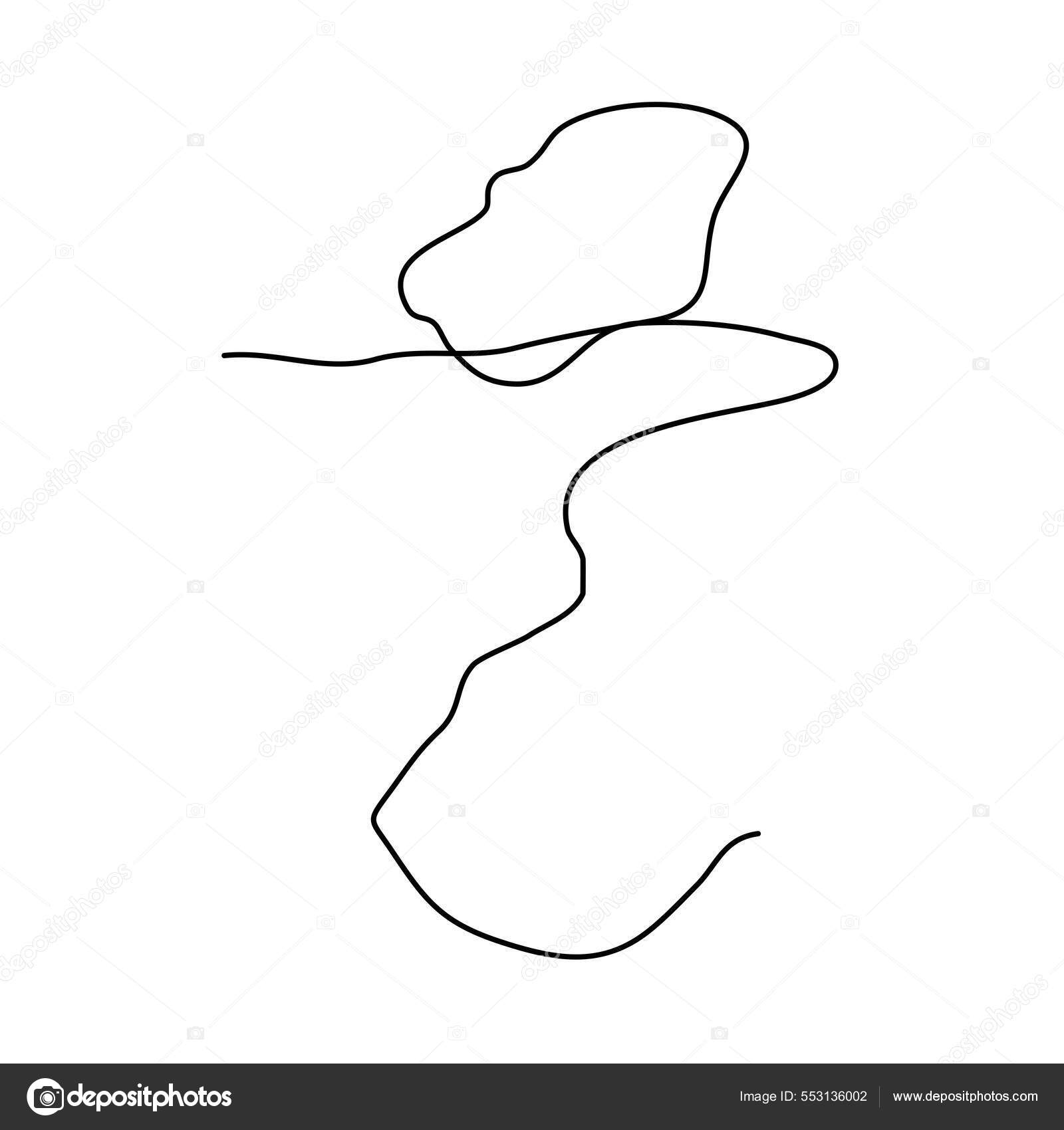 Random Winding Tortuous Line Squiggly Waving Wavy Curved Line Element ...