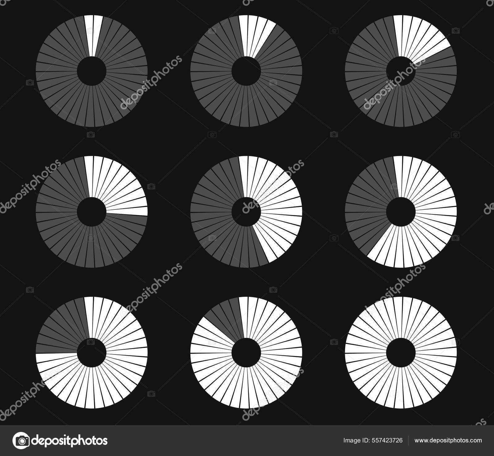 Preloader Circular Loading Bar Pie Chart Pie Graph Vector Template ...