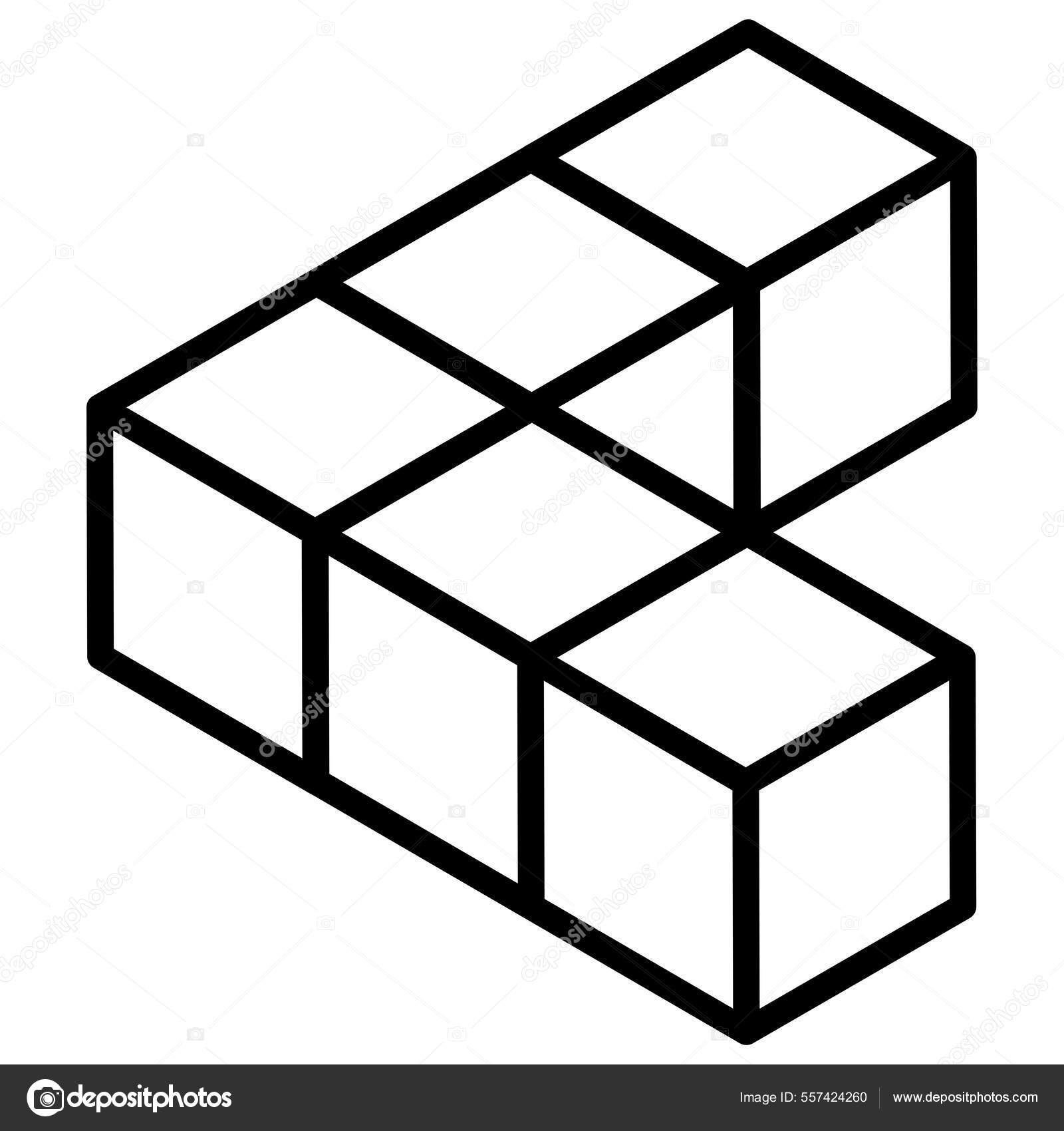 Cube Icon Symbol Illustration Building Cargo Icon Squares Cubic Cubism ...
