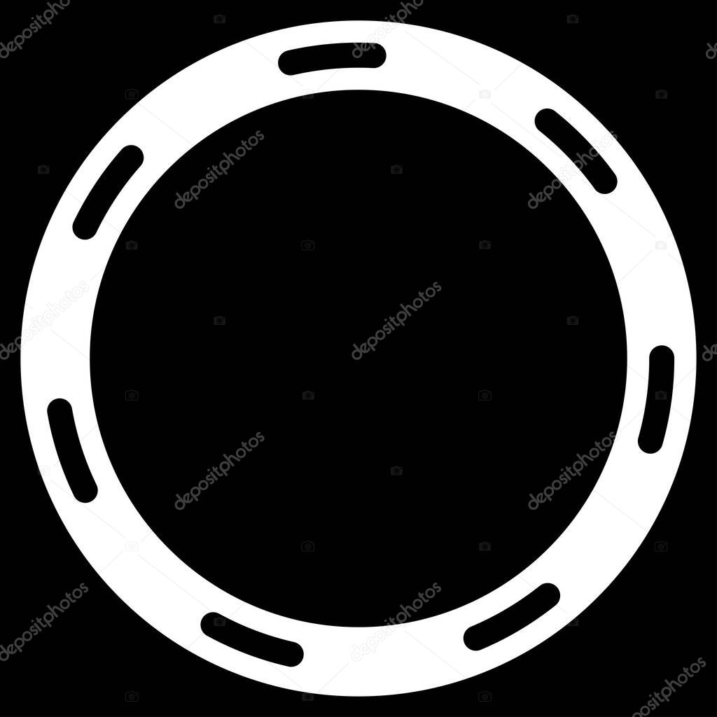 Círculo segmentado en blanco y negro, anillo abstracto ilustración ...