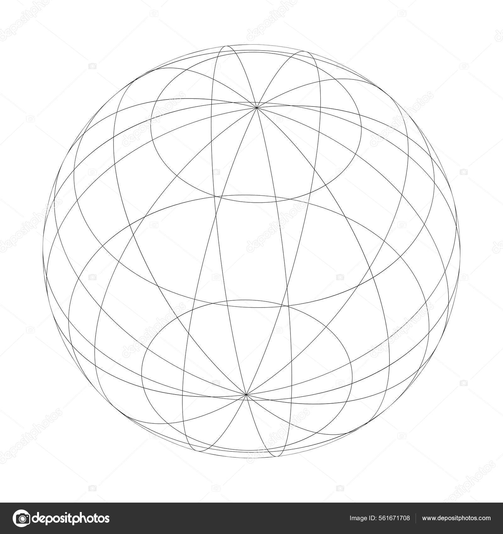 Wireframe Rejilla Esfera Malla Globo Bola Vector Ilustración Vector de ...