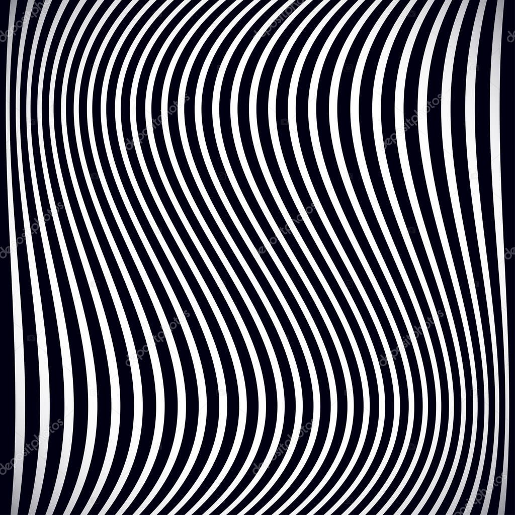 Elemento Vectorial Líneas Rayas Deformadas Distorsionadas Vector de ...