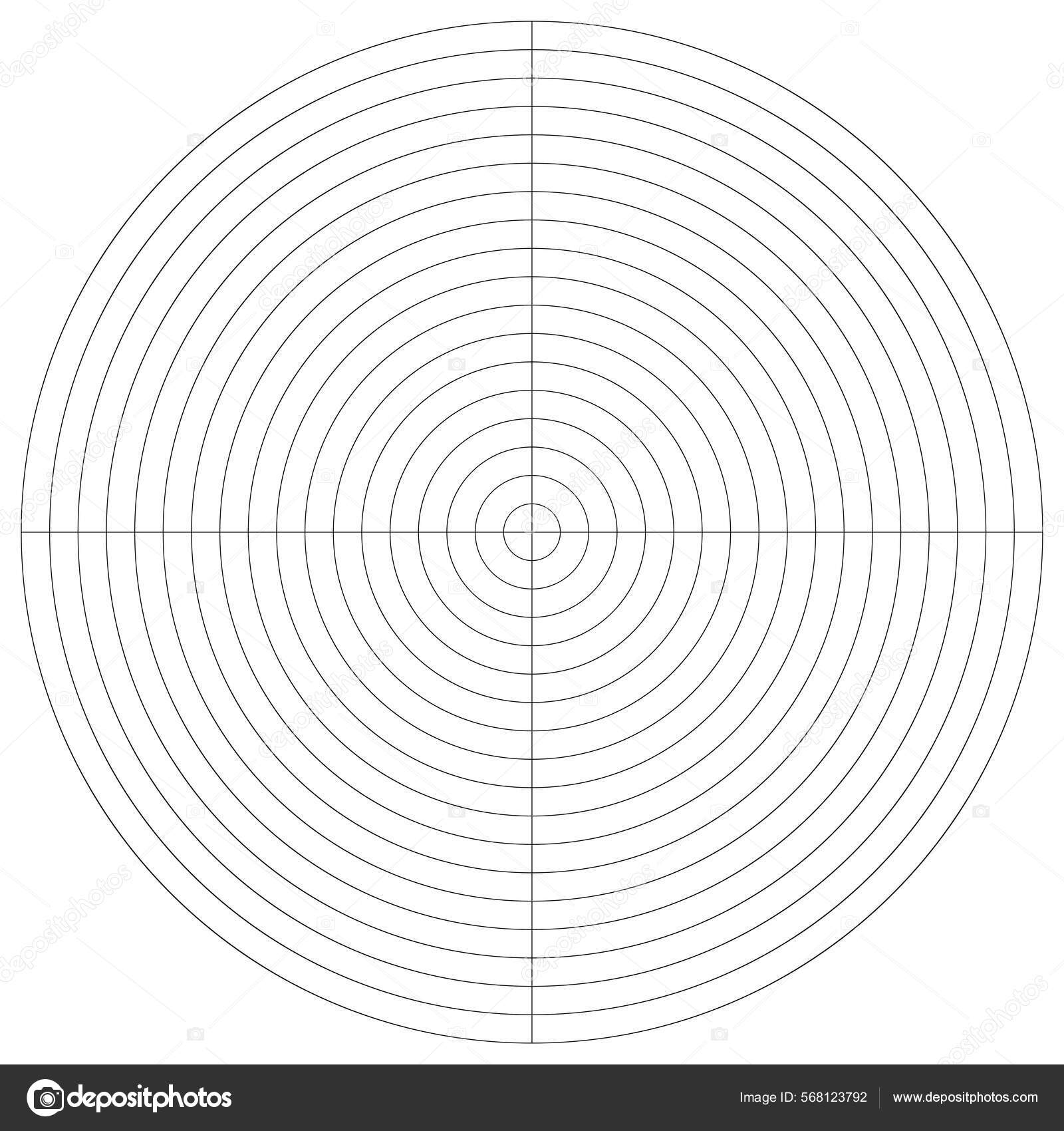 Polar Circular Grid Mesh Pie Chart Graph Element Stock Vector by ...