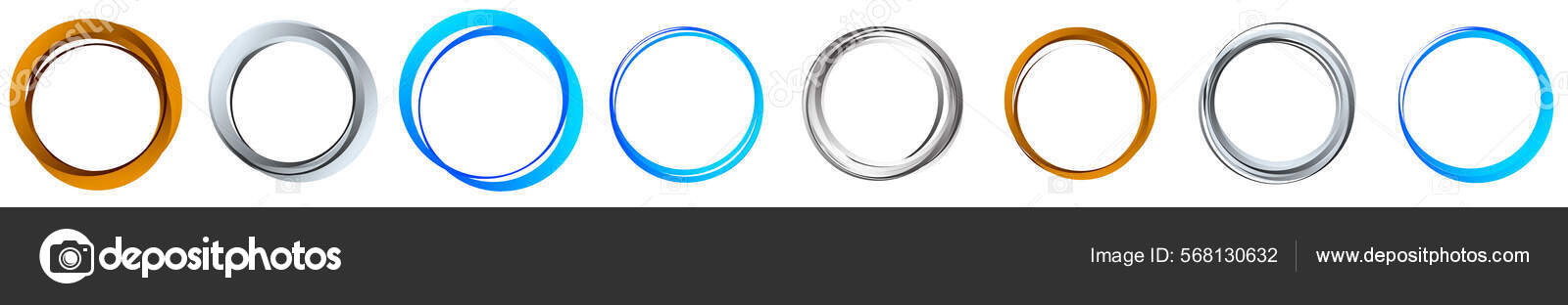 Random Circles Rings Circular Element Stock Vector Illustration Clip ...