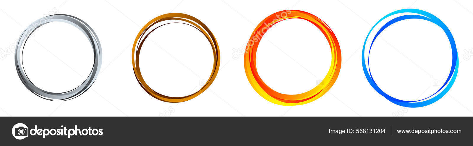 Random Circles Rings Circular Element Stock Vector Illustration Clip ...