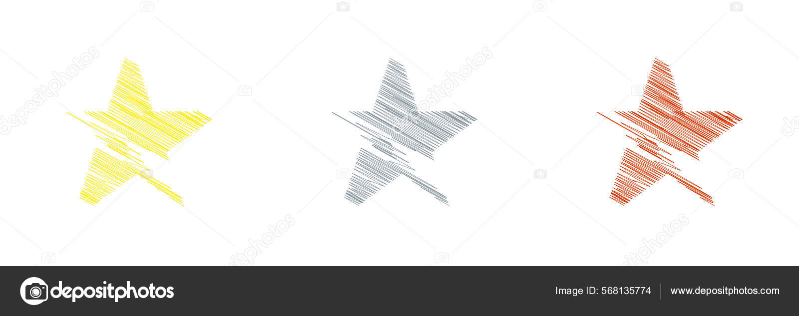 Dibujado Estrella Del Sketch Línea Dibujo Elemento Estrella Ilustración ...