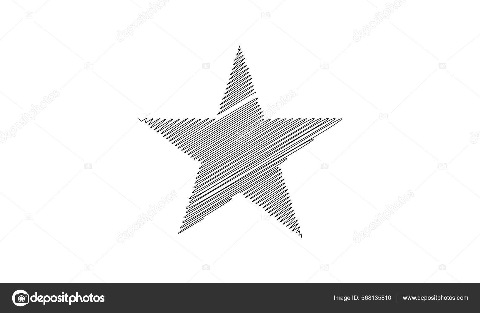 Drawn Sketch Star Line Drawing Star Element Stock Vector Image by ...