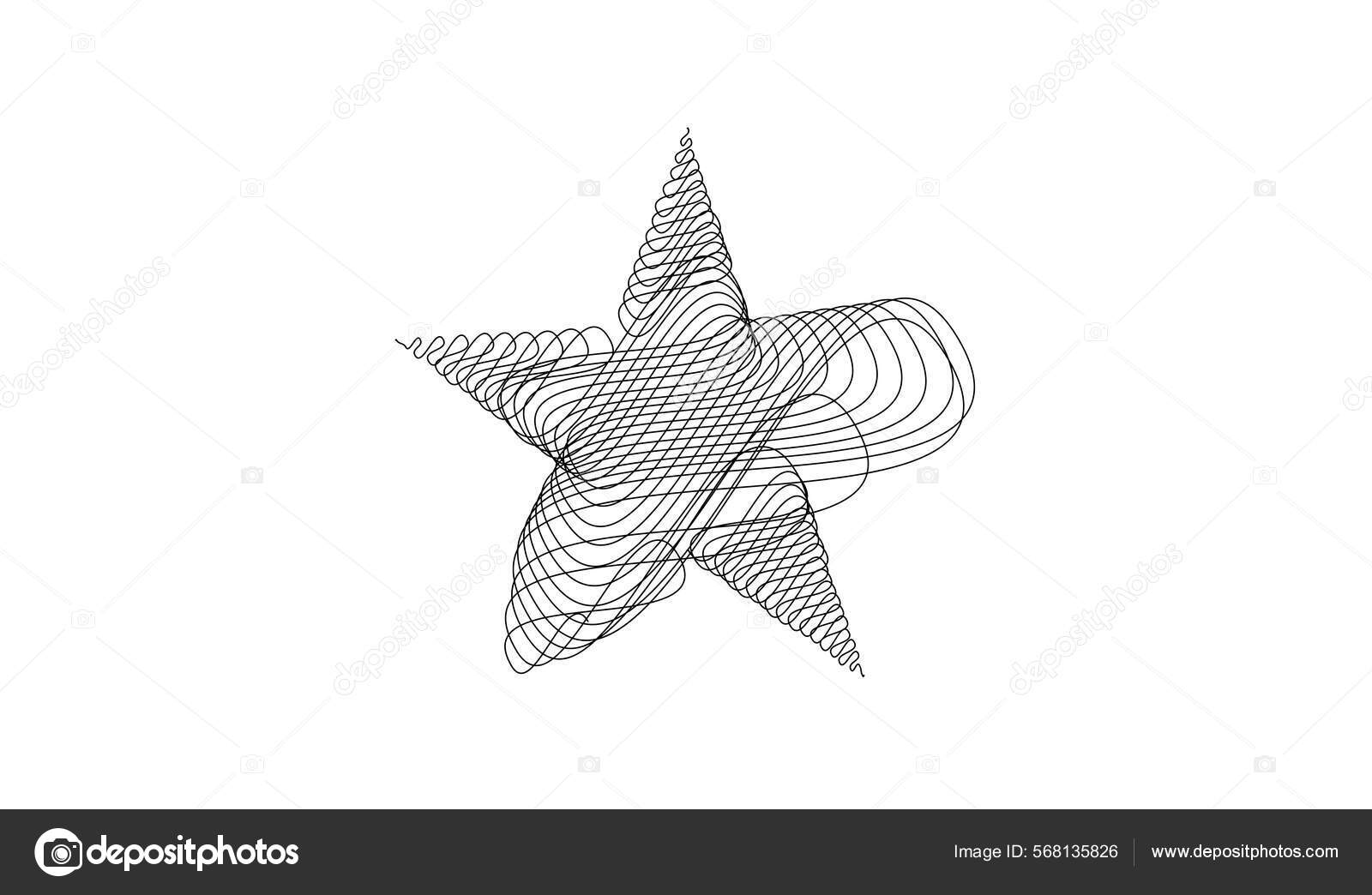 Drawn Sketch Star Line Drawing Star Element Vetor de ©vectorguy 568135826
